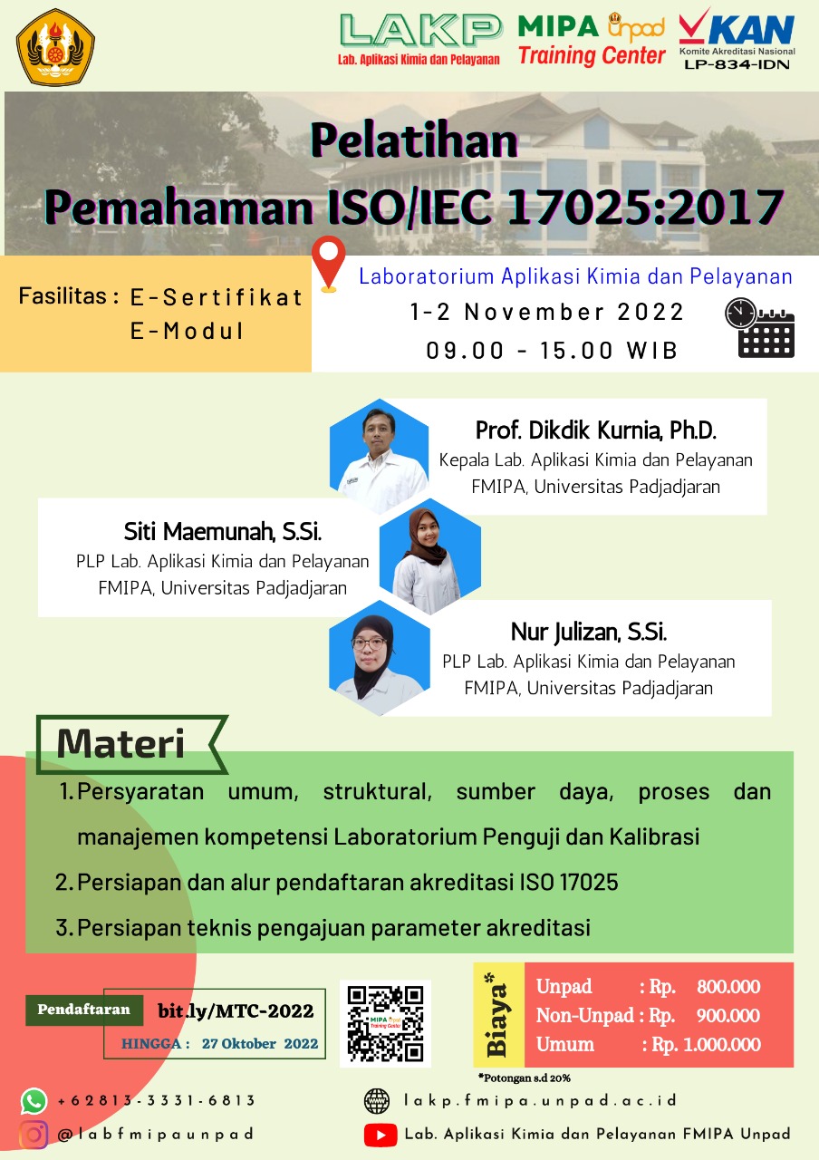 Pelatihan MIPA Unpad Training Center “KALIBRASI DAN VETIFIKASI NERACA ...
